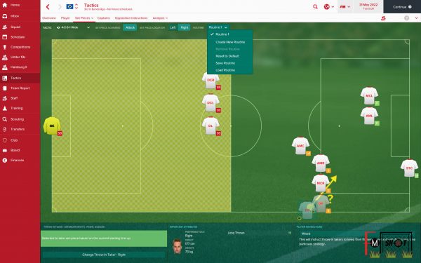 Creating a Set Piece Tactic Including Corner & Throw-in Routine